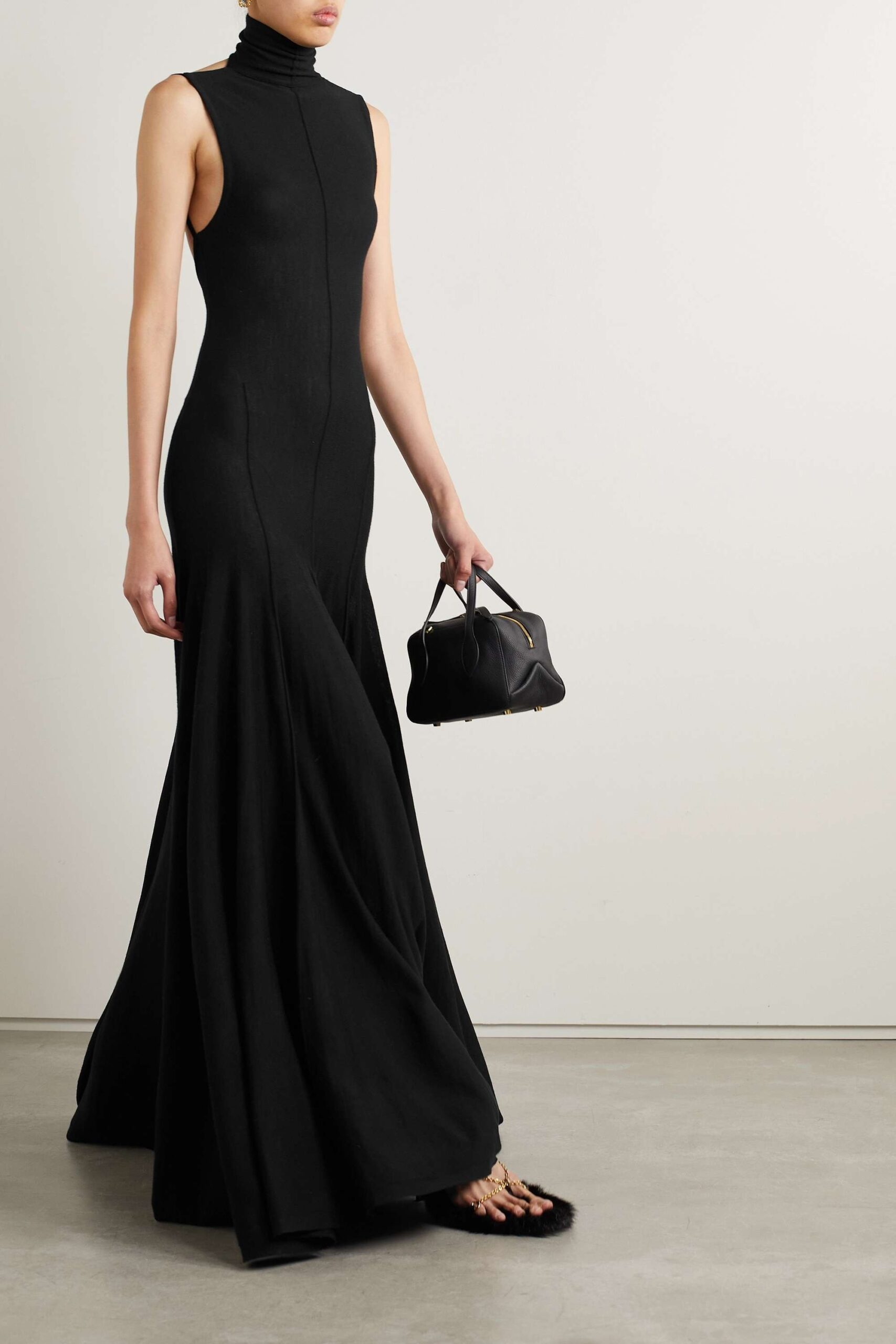 KHAITE Romee Open-back Draped Merino Wool Maxi Dress - We Select Dresses