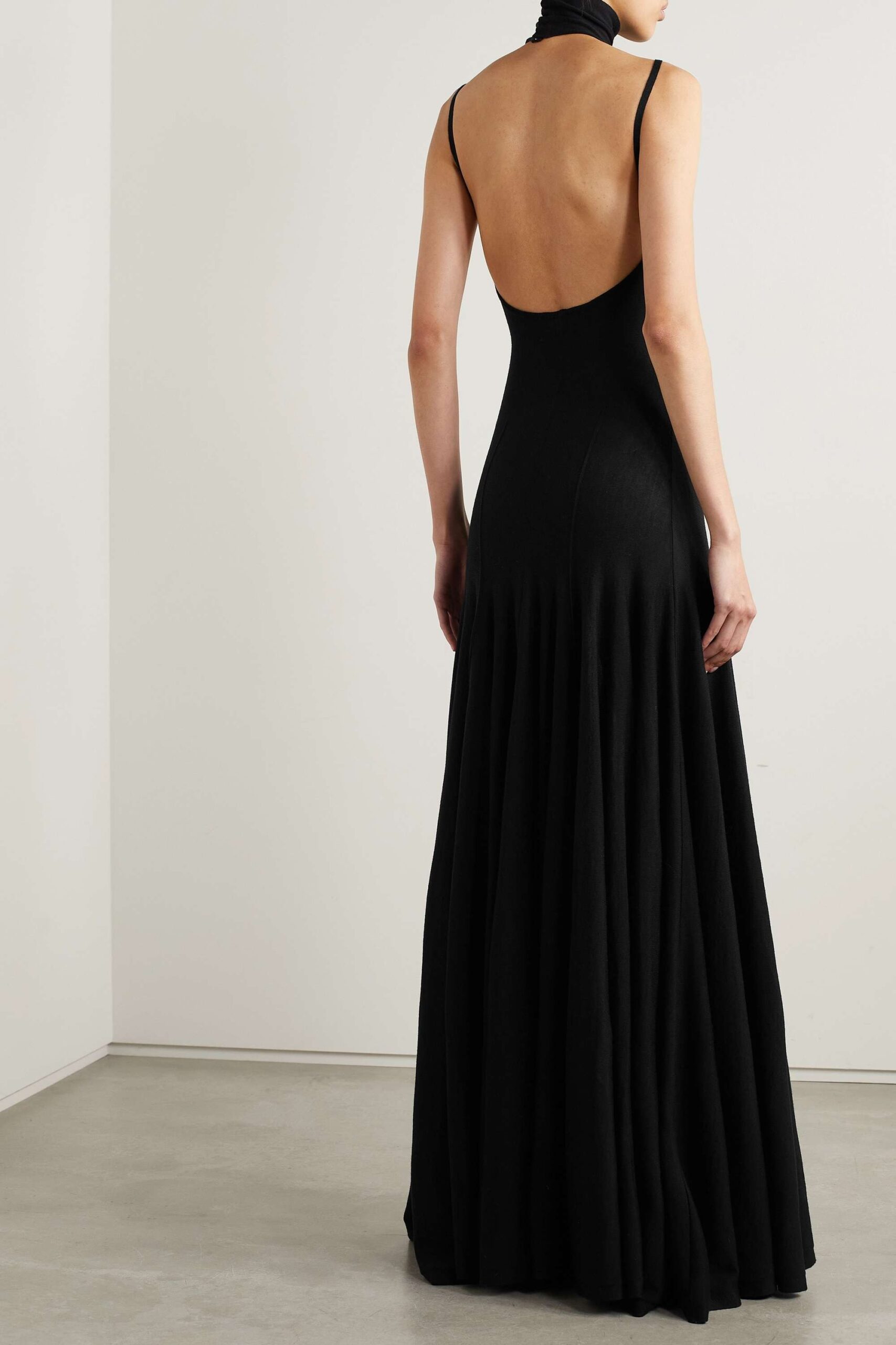 KHAITE Romee Open-back Draped Merino Wool Maxi Dress - We Select Dresses