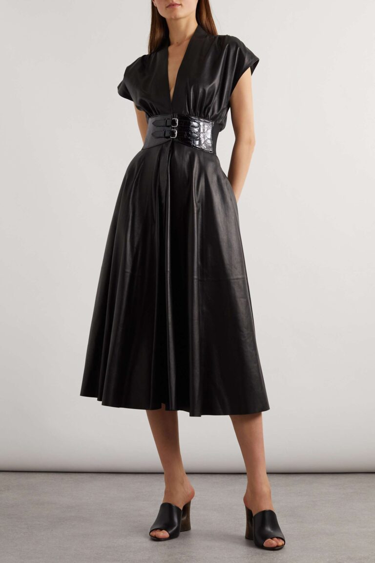 12 Leather Designer Dresses Inspired By NYFW Street Style
