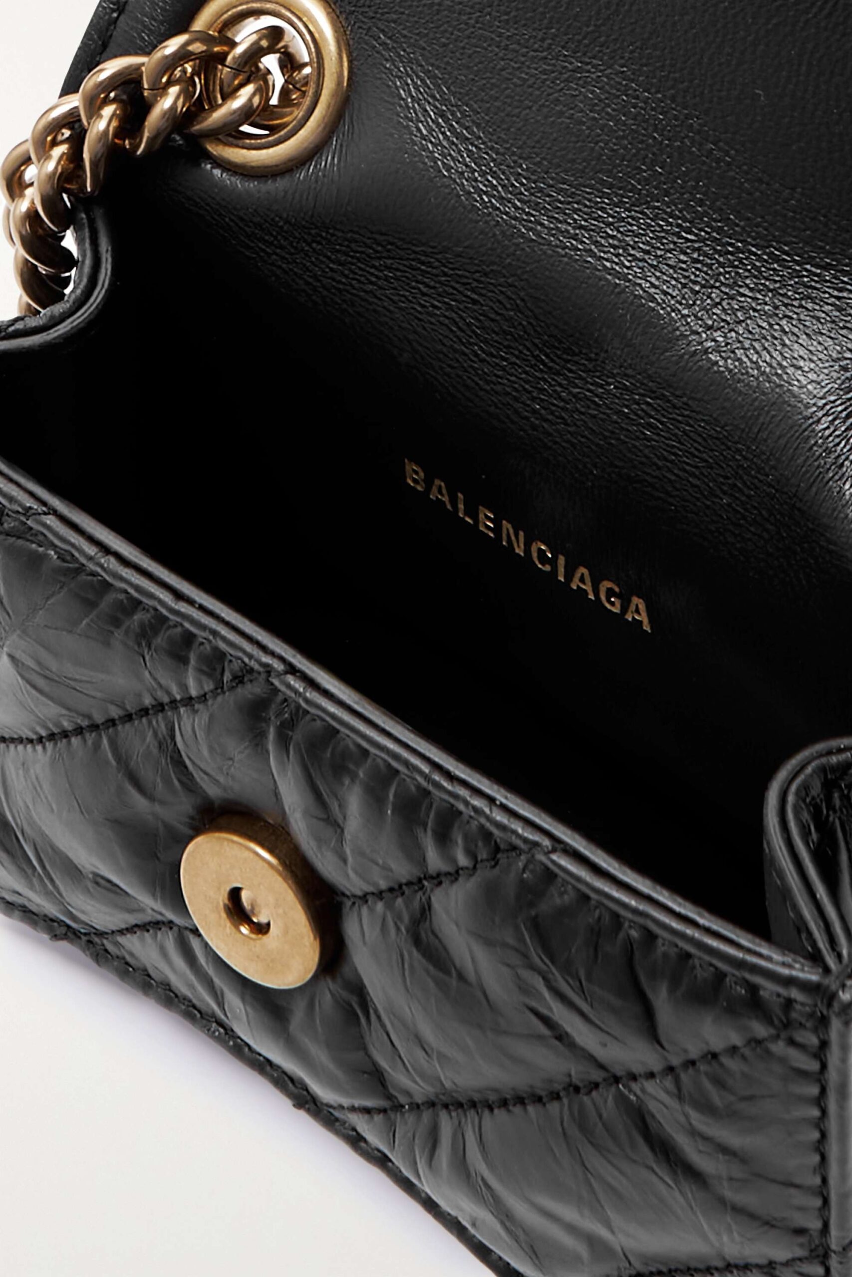 BALENCIAGA Crush Mini Quilted Leather Shoulder Bag - We Select Dresses
