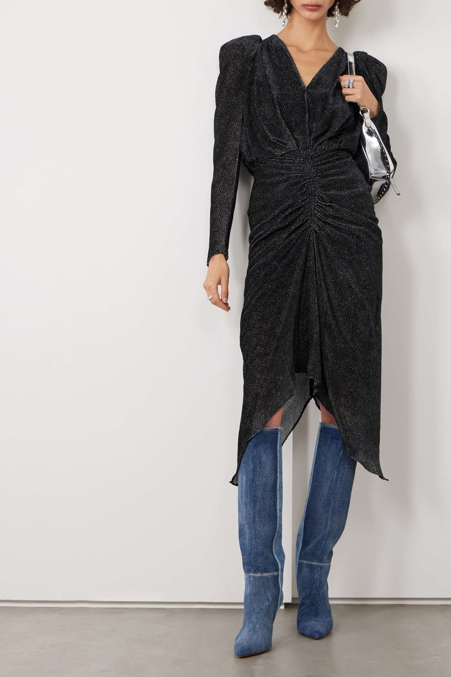 ISABEL MARANT Maray Ruched Flocked Silk-blend Chiffon Midi Dress - We ...