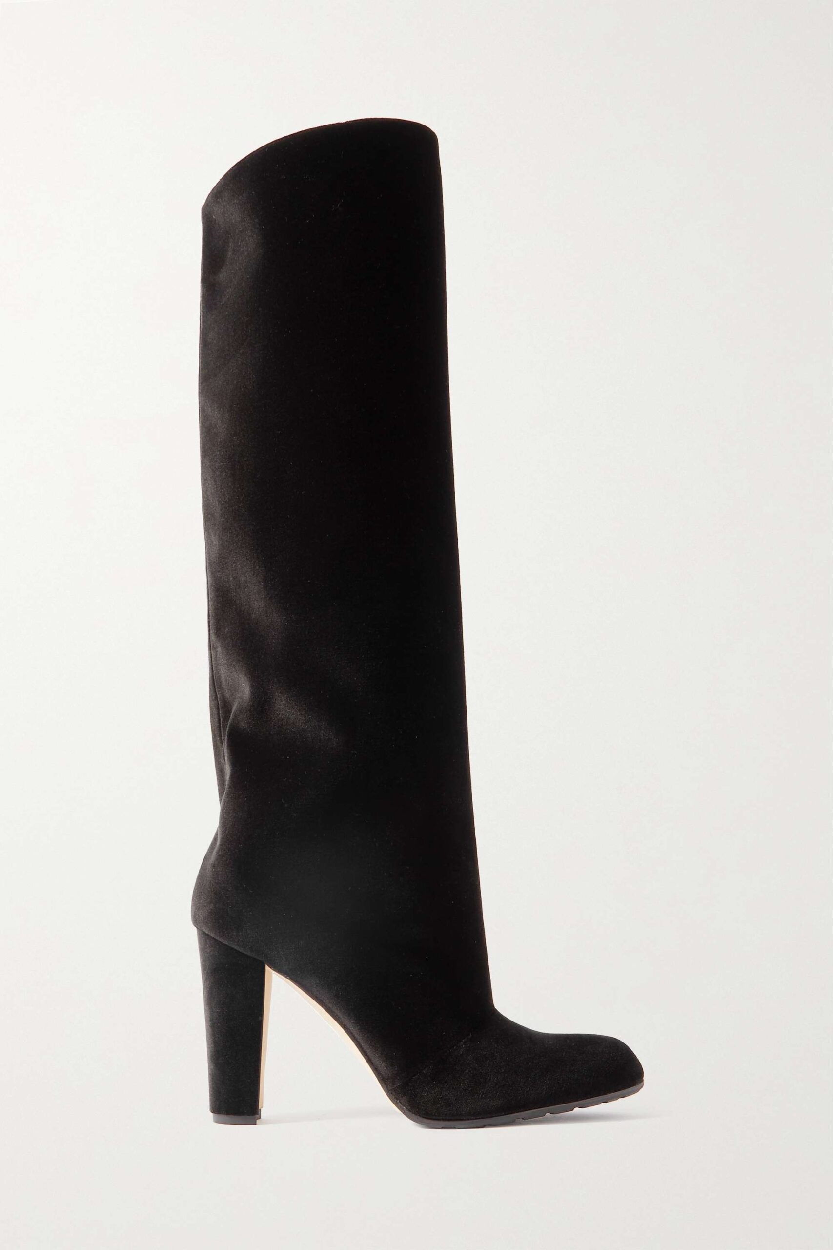MANOLO BLAHNIK Garder 45 Velvet Knee Boots - We Select Dresses