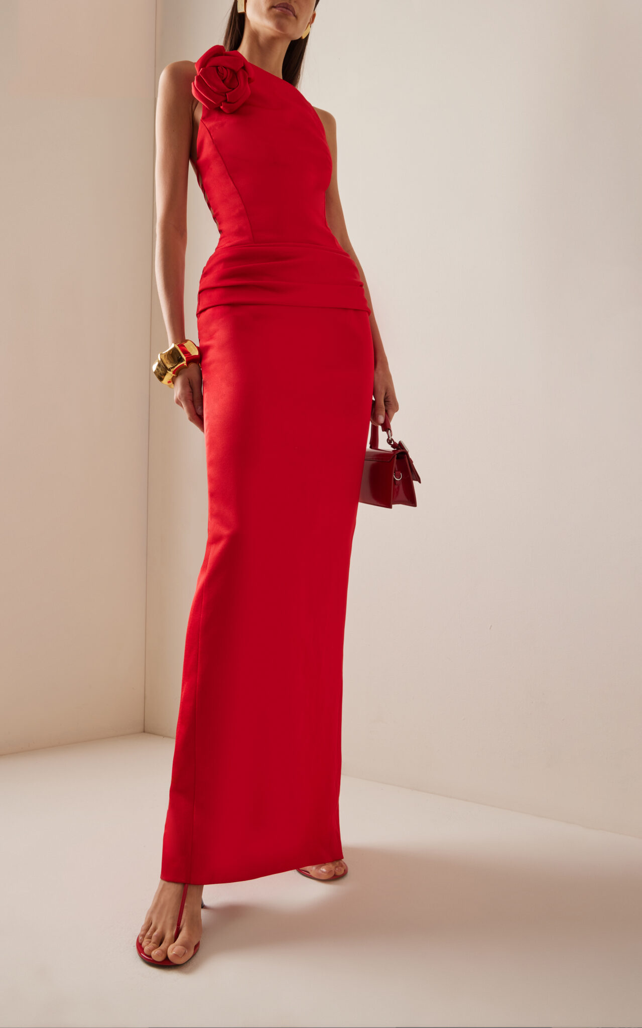 RASARIO Floral-appliquéd Open Back Maxi Dress - We Select Dresses