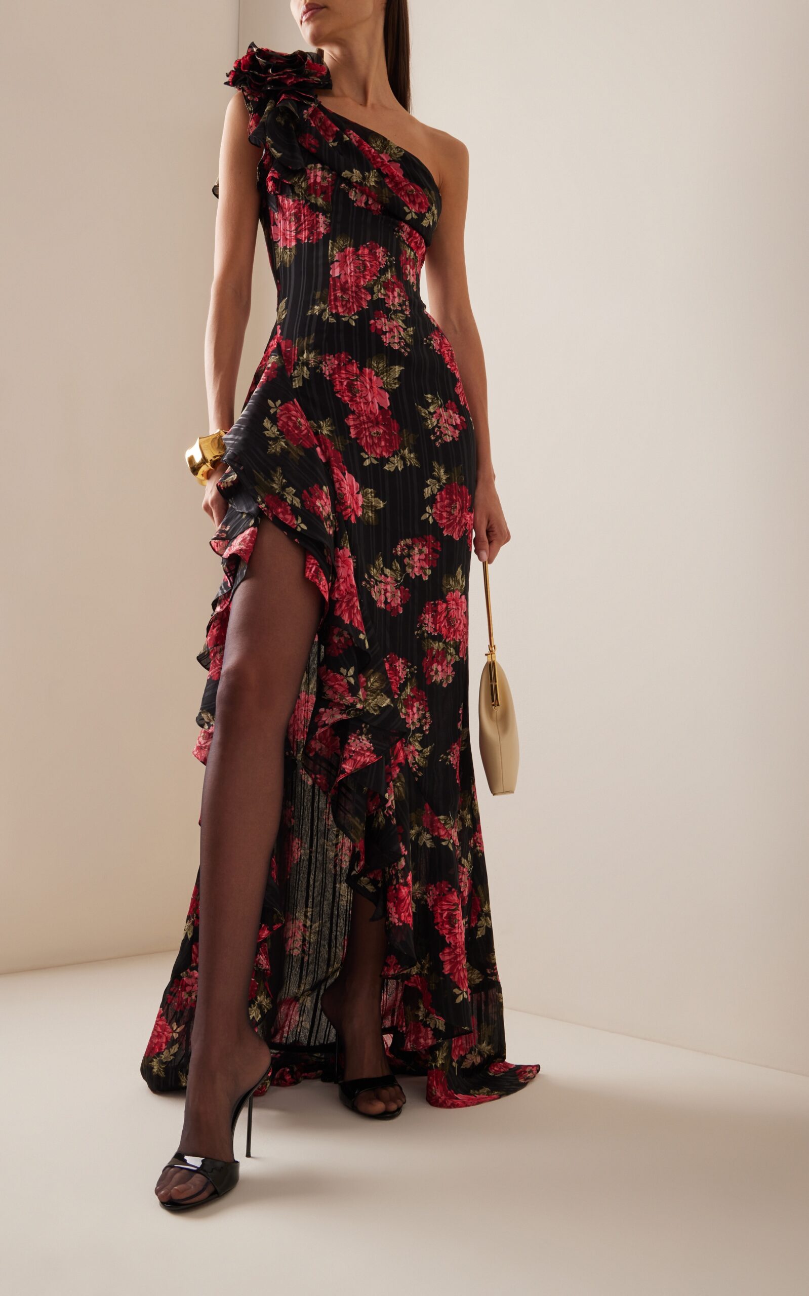 RASARIO Ruffled Asymmetric Maxi Dress - We Select Dresses