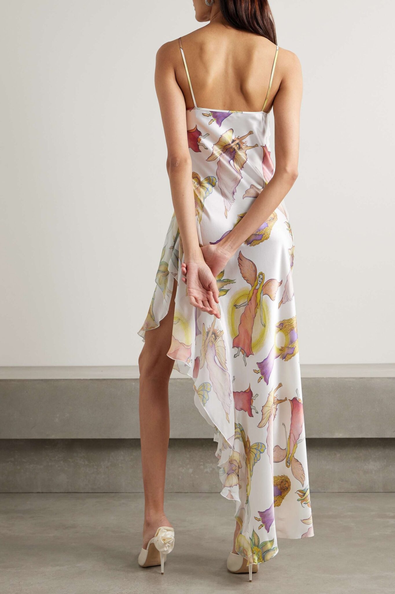 RODARTE Asymmetric Draped Printed Silk-satin Maxi Dress - We Select Dresses