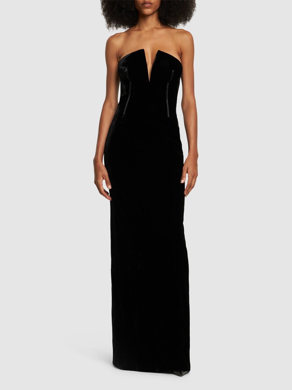 TOM FORD Velvet Bustier Strapless Long Dress - We Select Dresses