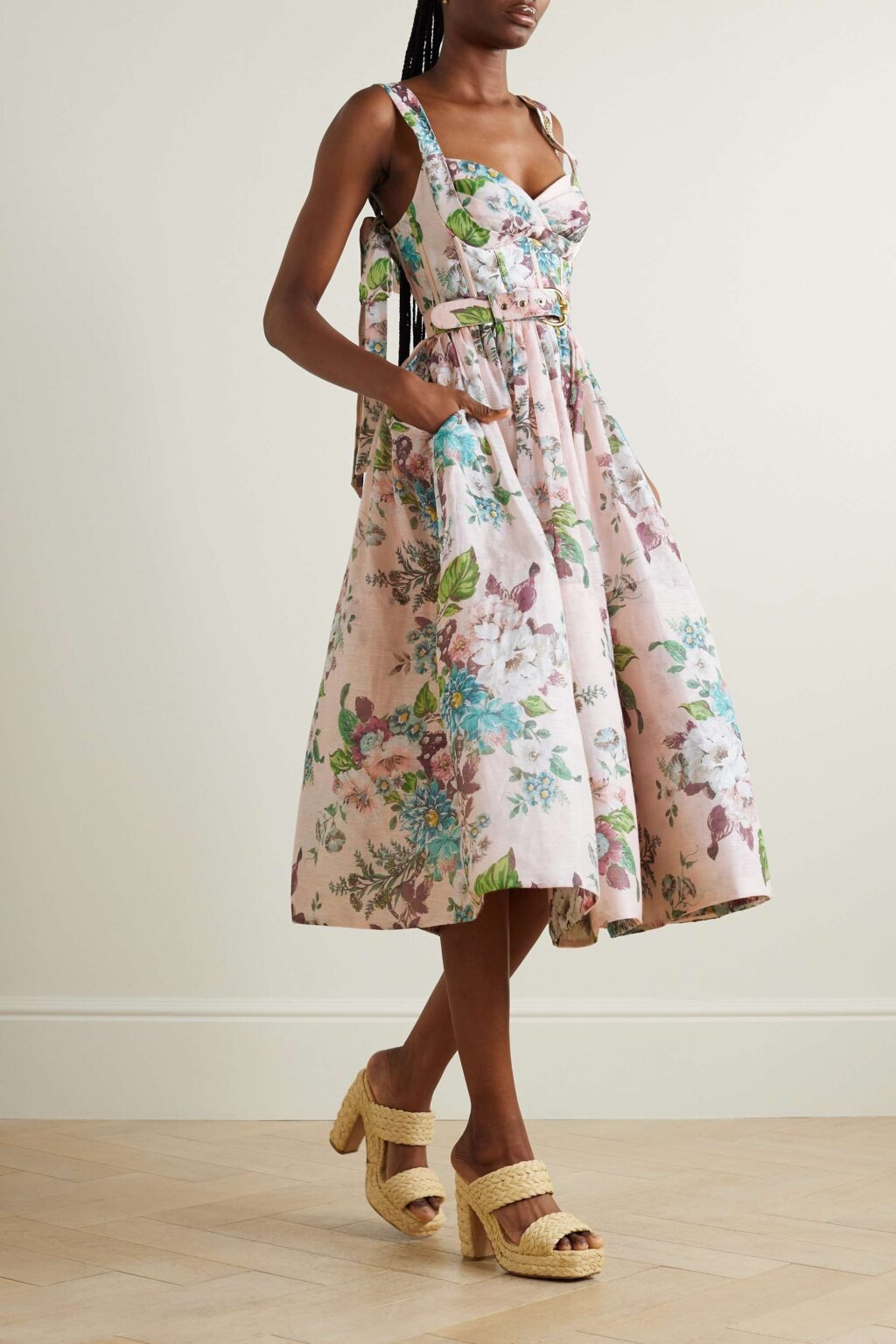 ZIMMERMANN Petals Linen & Silk Corset Gown - We Select Dresses