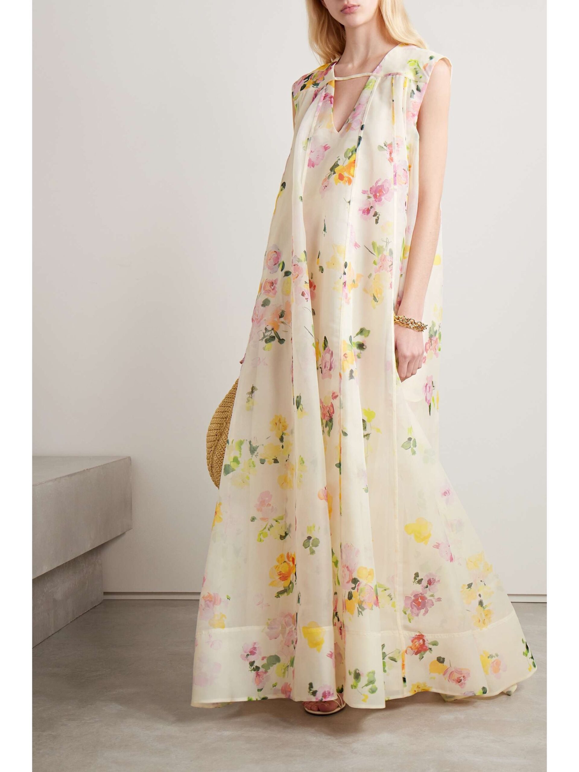 AJE Earthen Floral-print Organza Maxi Dress - We Select Dresses