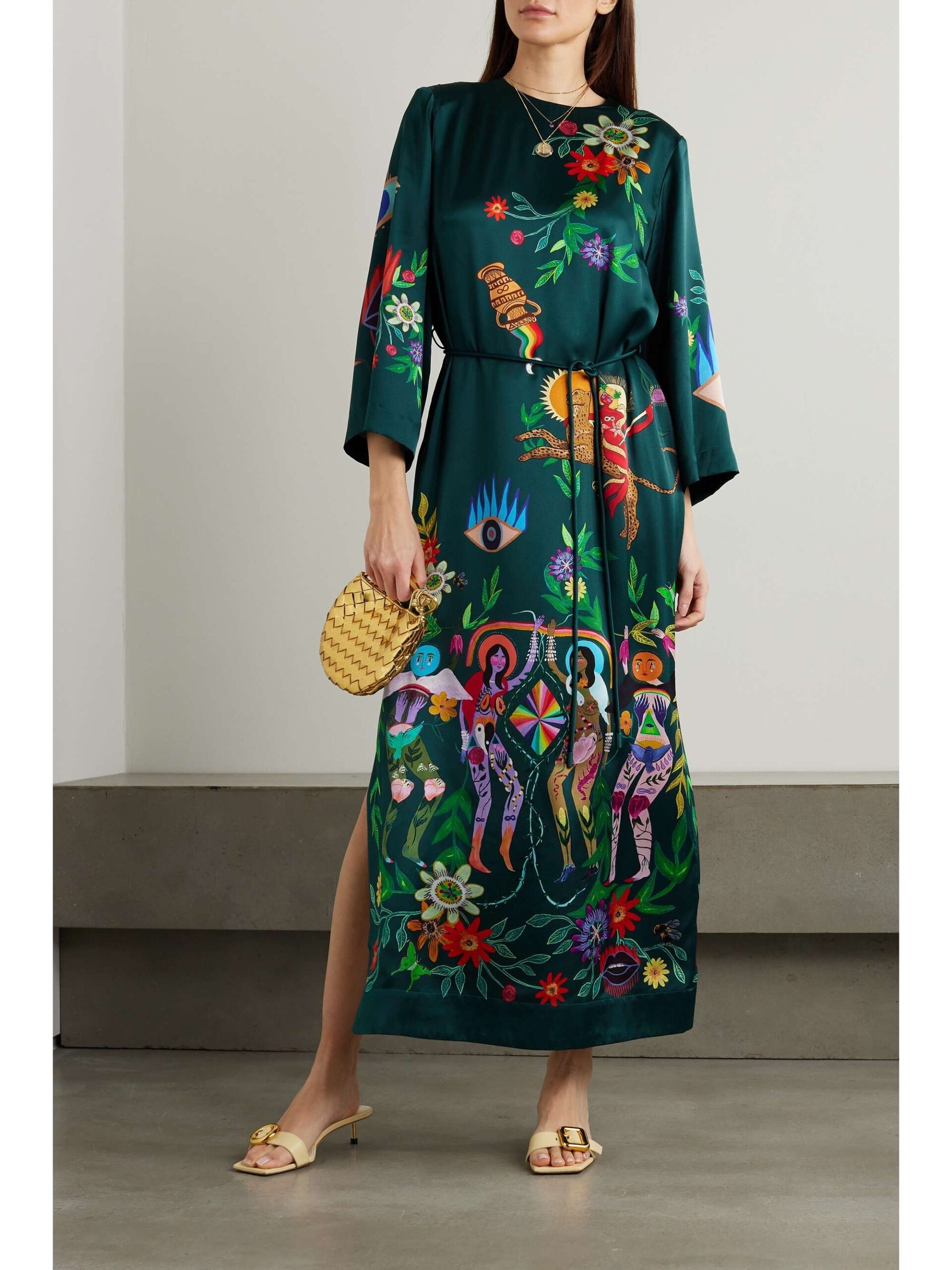 ALÉMAIS Meagan Boyd Agatha Belted Printed Silk-satin Maxi Dress - We Select Dresses