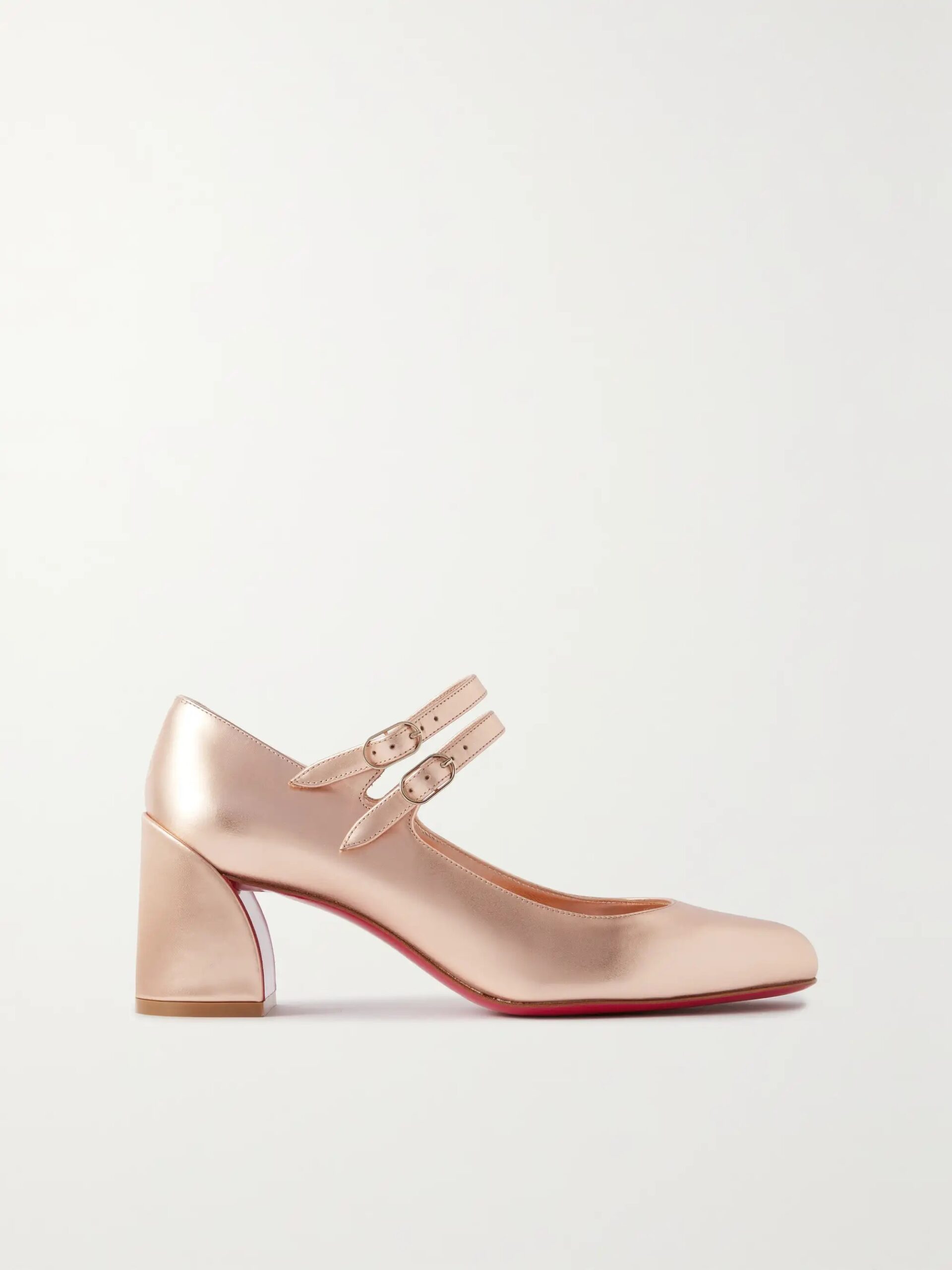 CHRISTIAN LOUBOUTIN Miss Jane 55 Metallic Leather Pumps - We Select Dresses