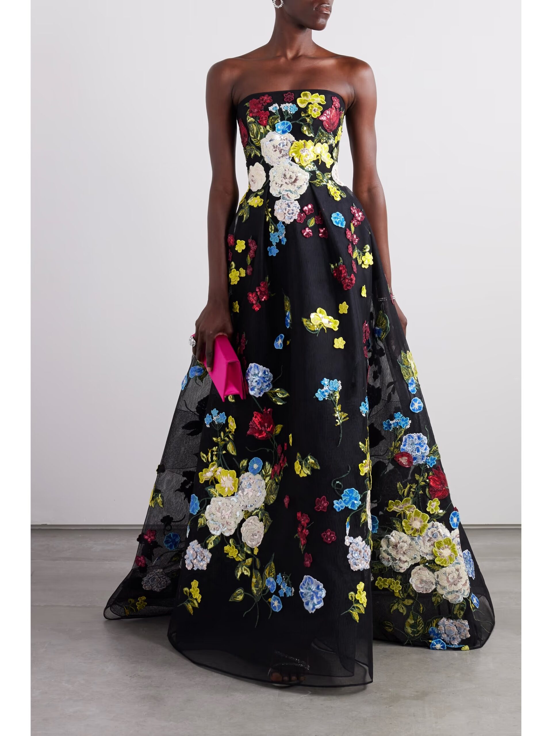 ELIE SAAB Strapless Embroidered Sequin-embellished Tulle Gown - We ...