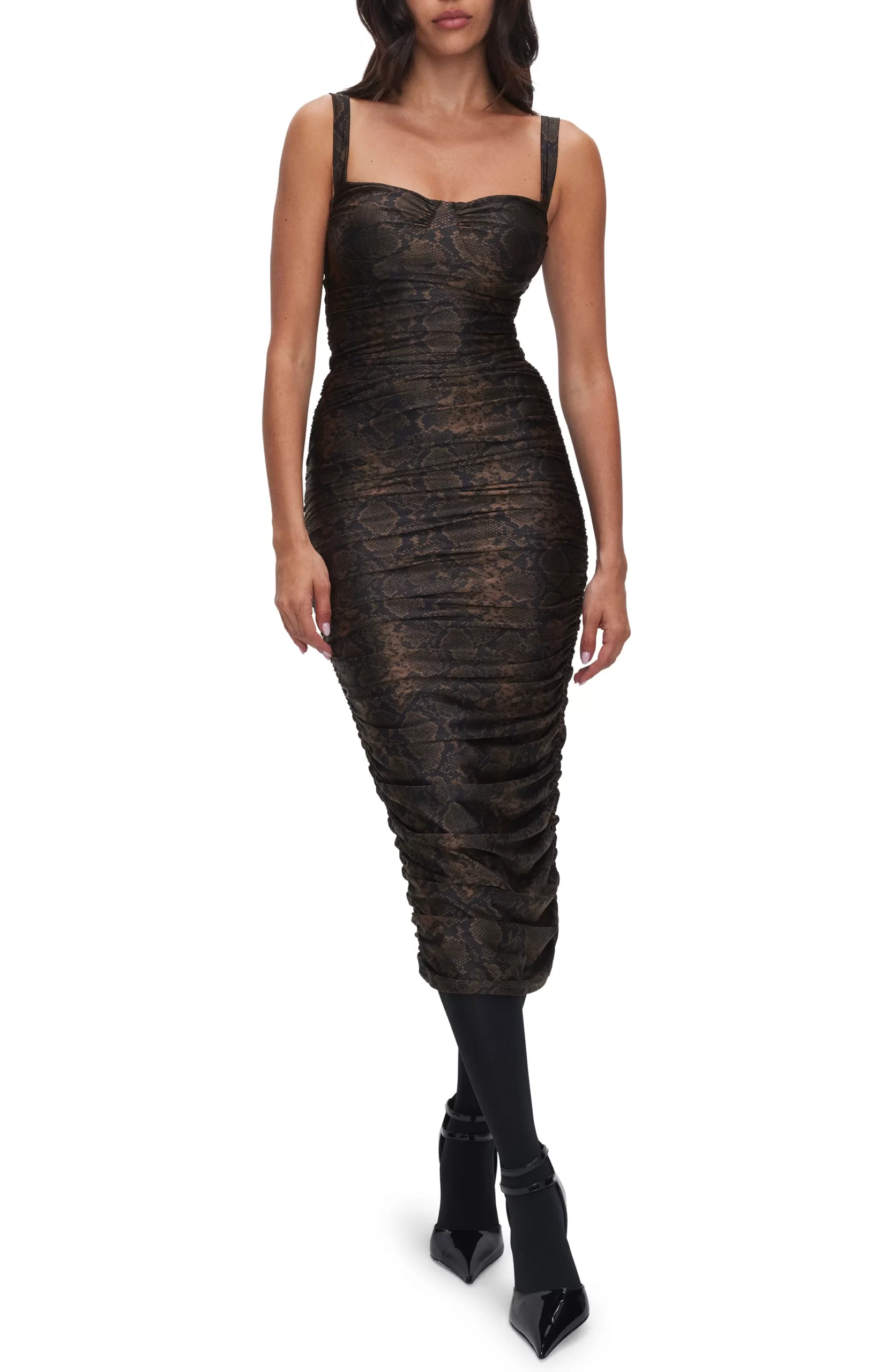 GOOD AMERICAN Seamed Cup Body-Con Midi Dress - We Select Dresses