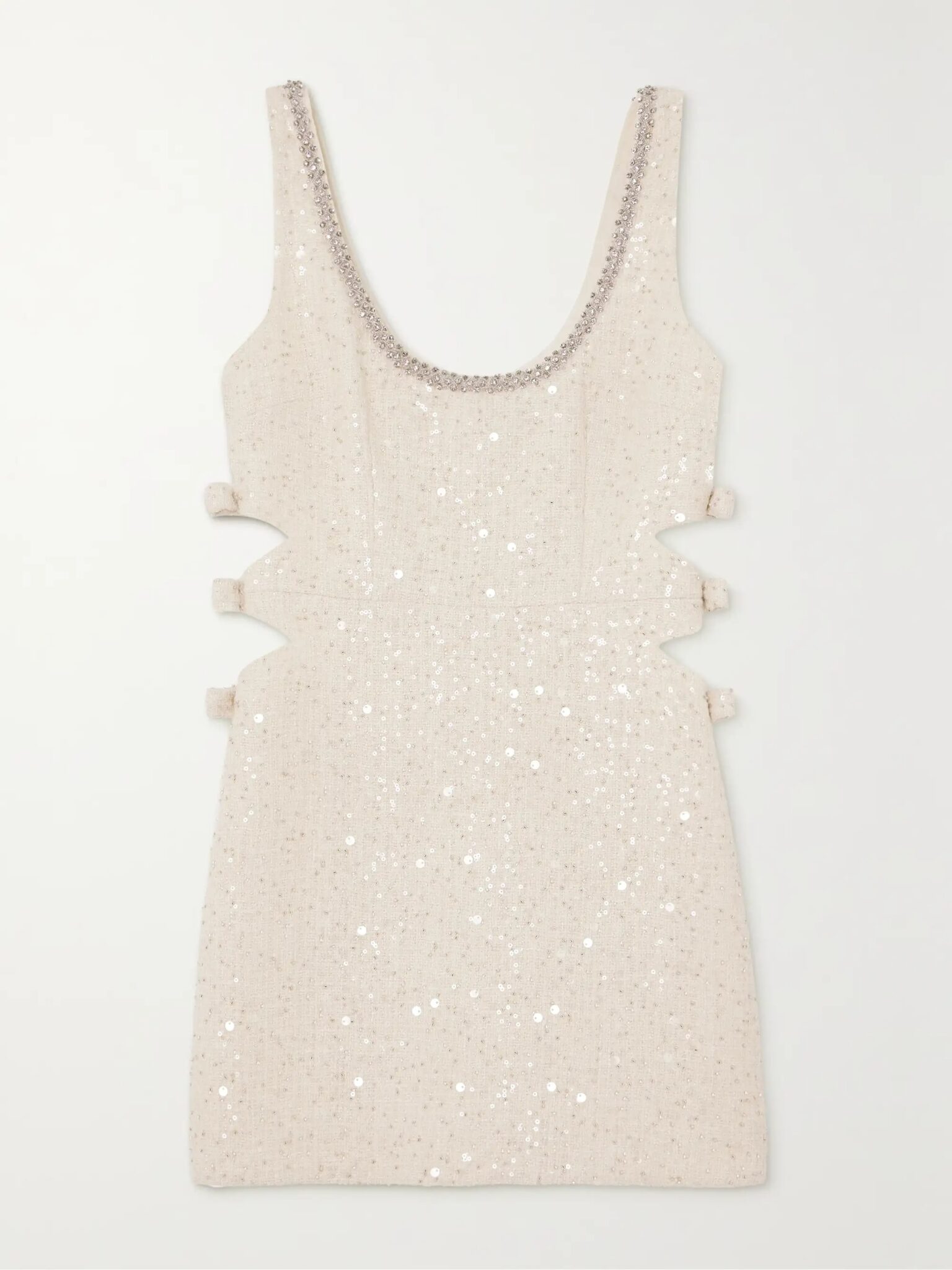 SELF-PORTRAIT Cutout Embellished Bouclé Mini Dress - We Select Dresses
