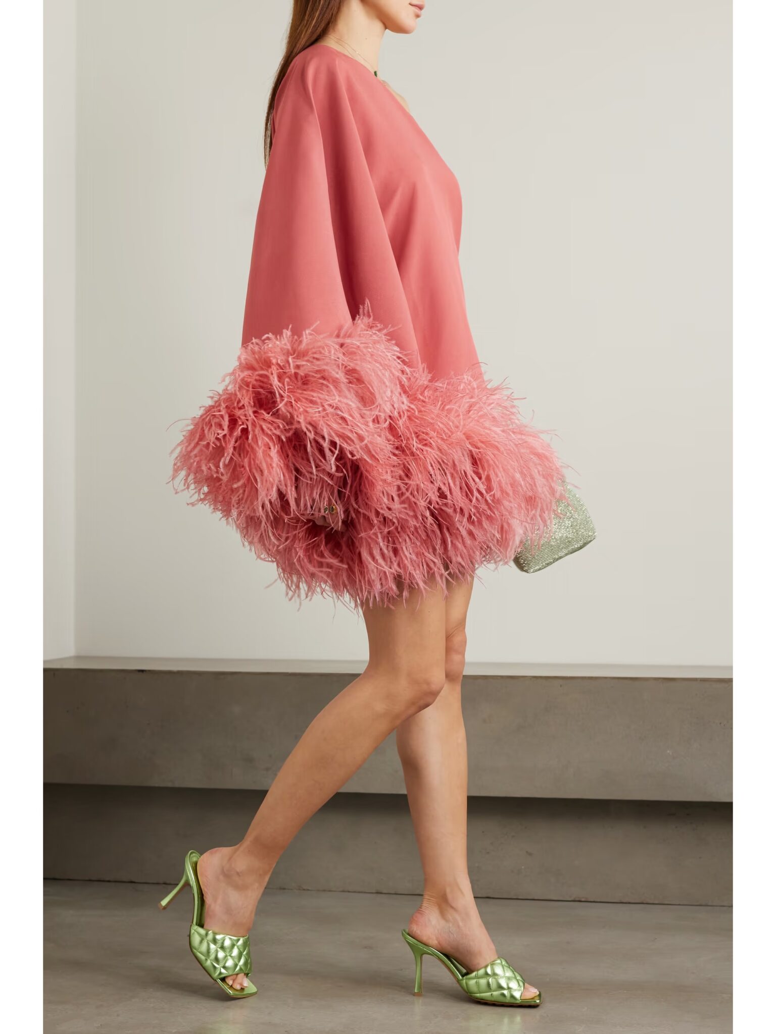 TALLER MARMO Ubud One-shoulder Feather-trim Gown - We Select Dresses