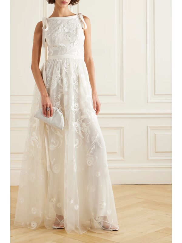 ZUHAIR MURAD Floral Scene Bow-detailed Embroidered Tulle Gown - We ...