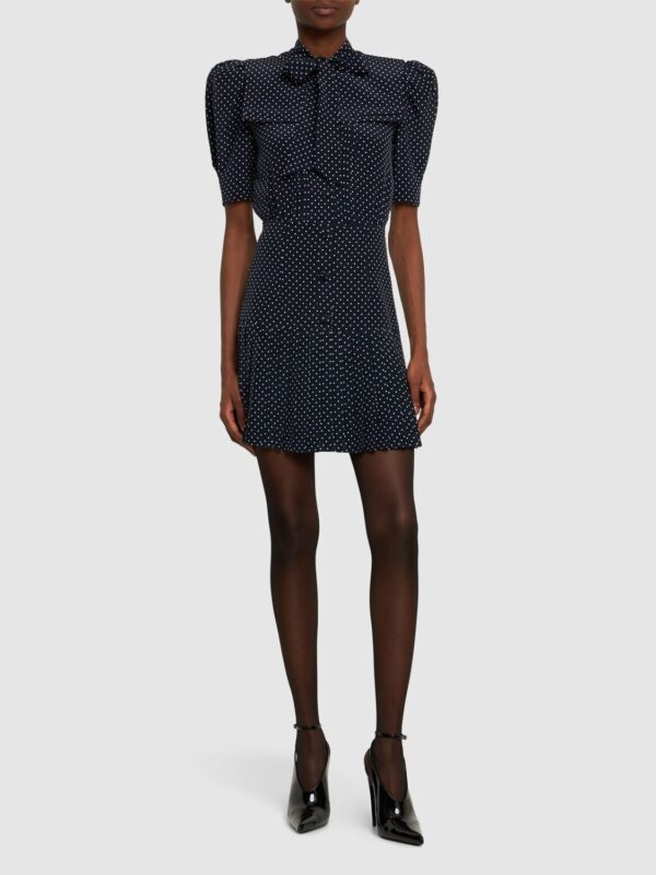 ALESSANDRA RICH Silk Satin Short Sleeve Long Dress - We Select Dresses