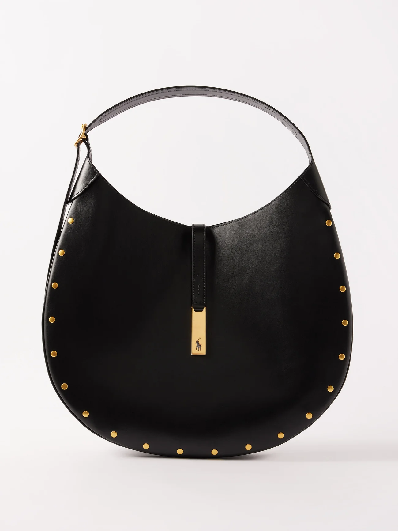 POLO RALPH LAUREN Polo Id Medium Studded Leather Shoulder Bag - We ...