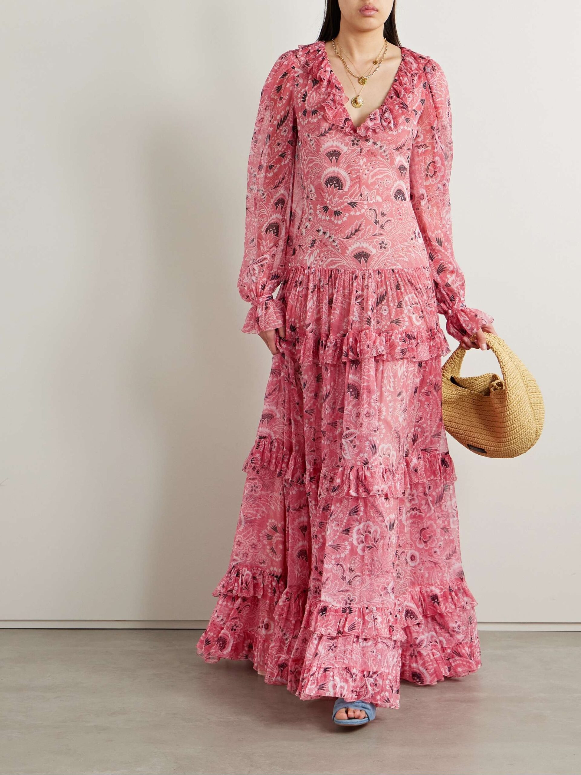 ETRO Ruffled Paisley-print Silk-crepon Maxi Dress - We Select Dresses