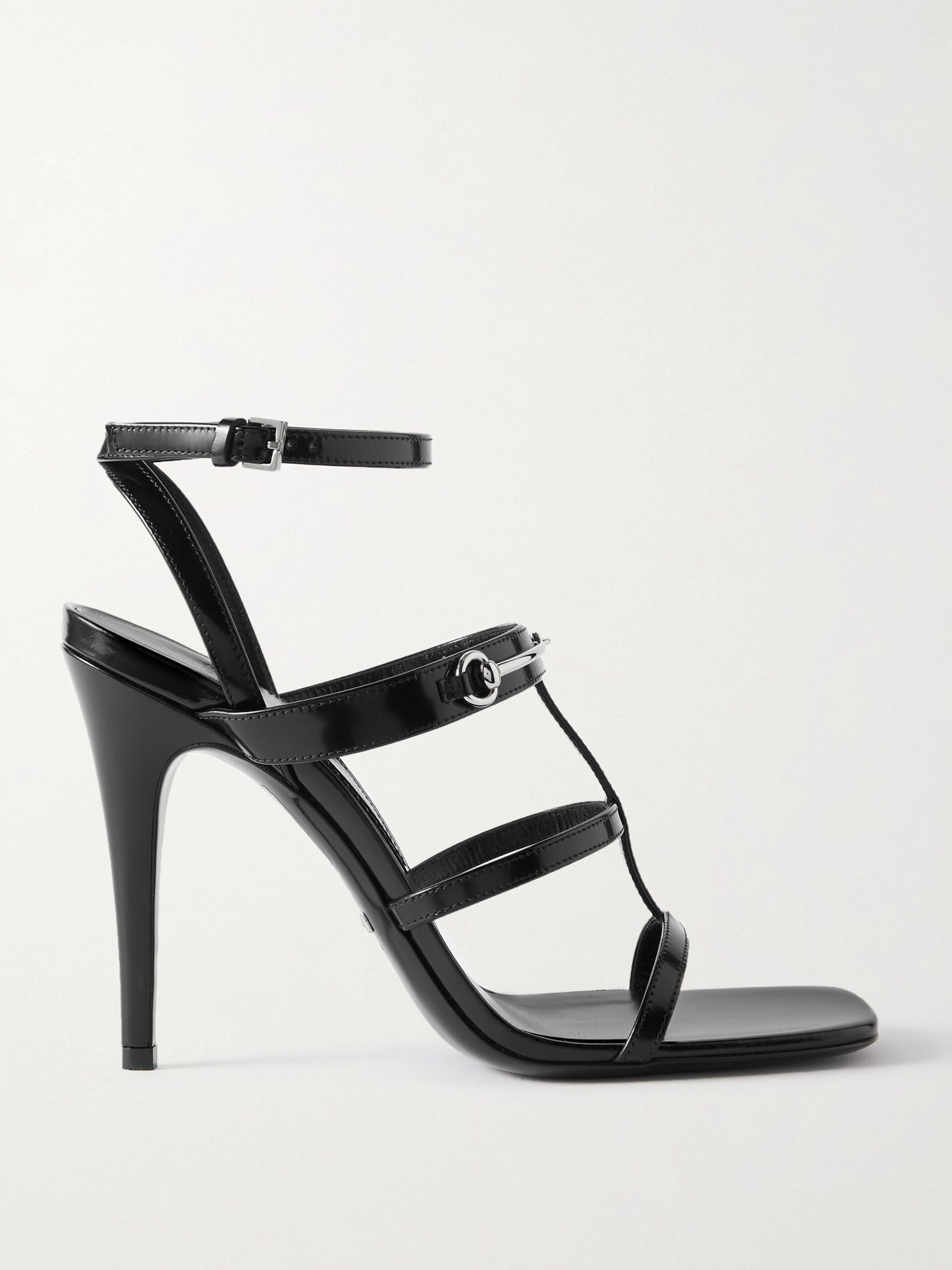 GUCCI Divine Horsebit-embellished Leather Sandals - We Select Dresses