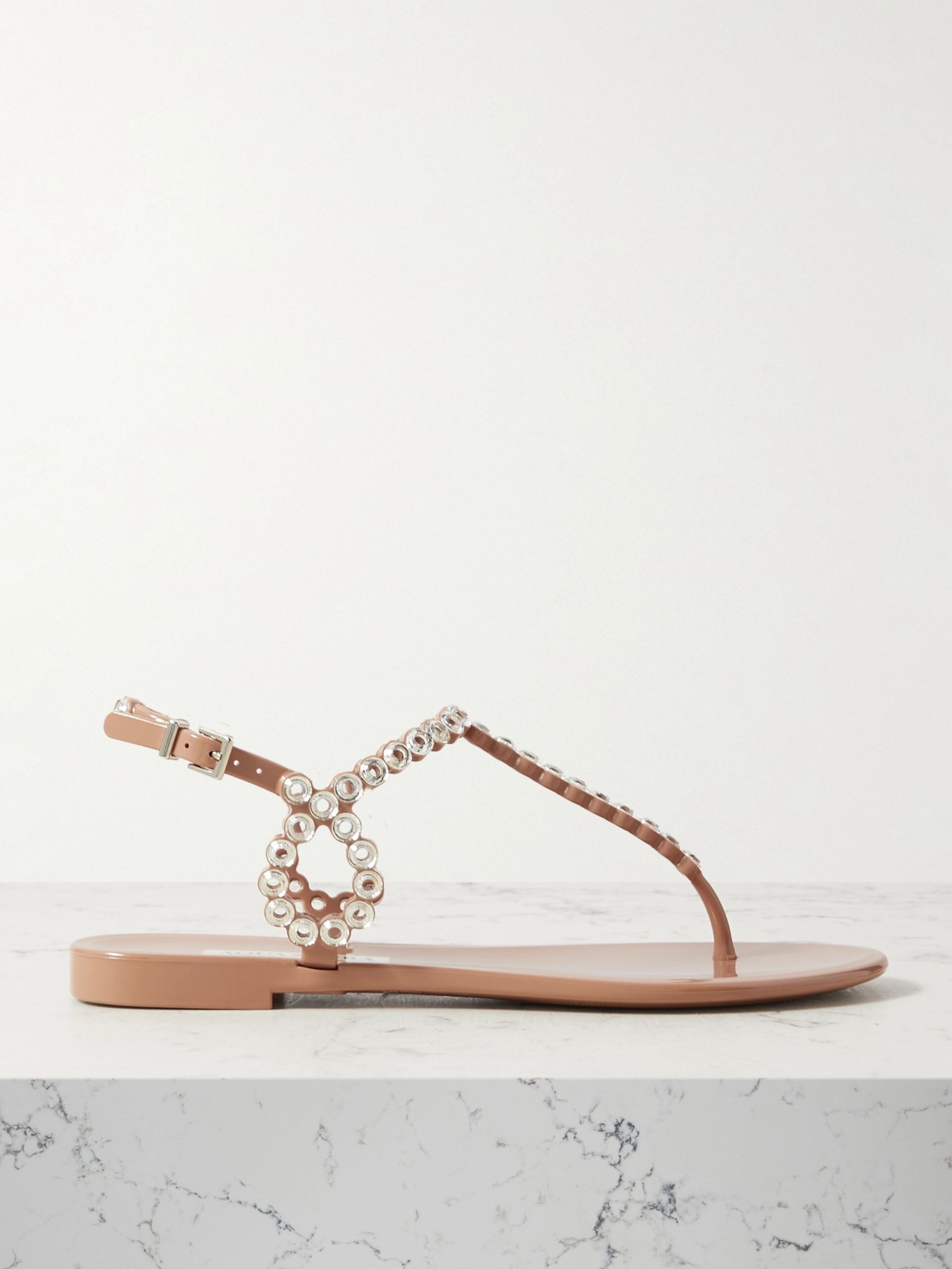 AQUAZZURA Almost Bare Crystal-embellished Pvc Sandals - We Select Dresses