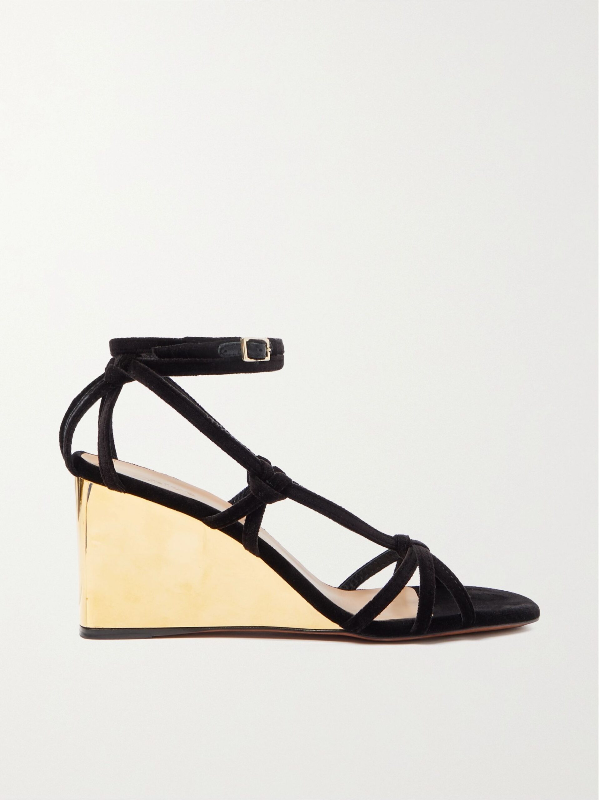 CHLOÉ Rebecca Velvet Wedge Sandals - We Select Dresses