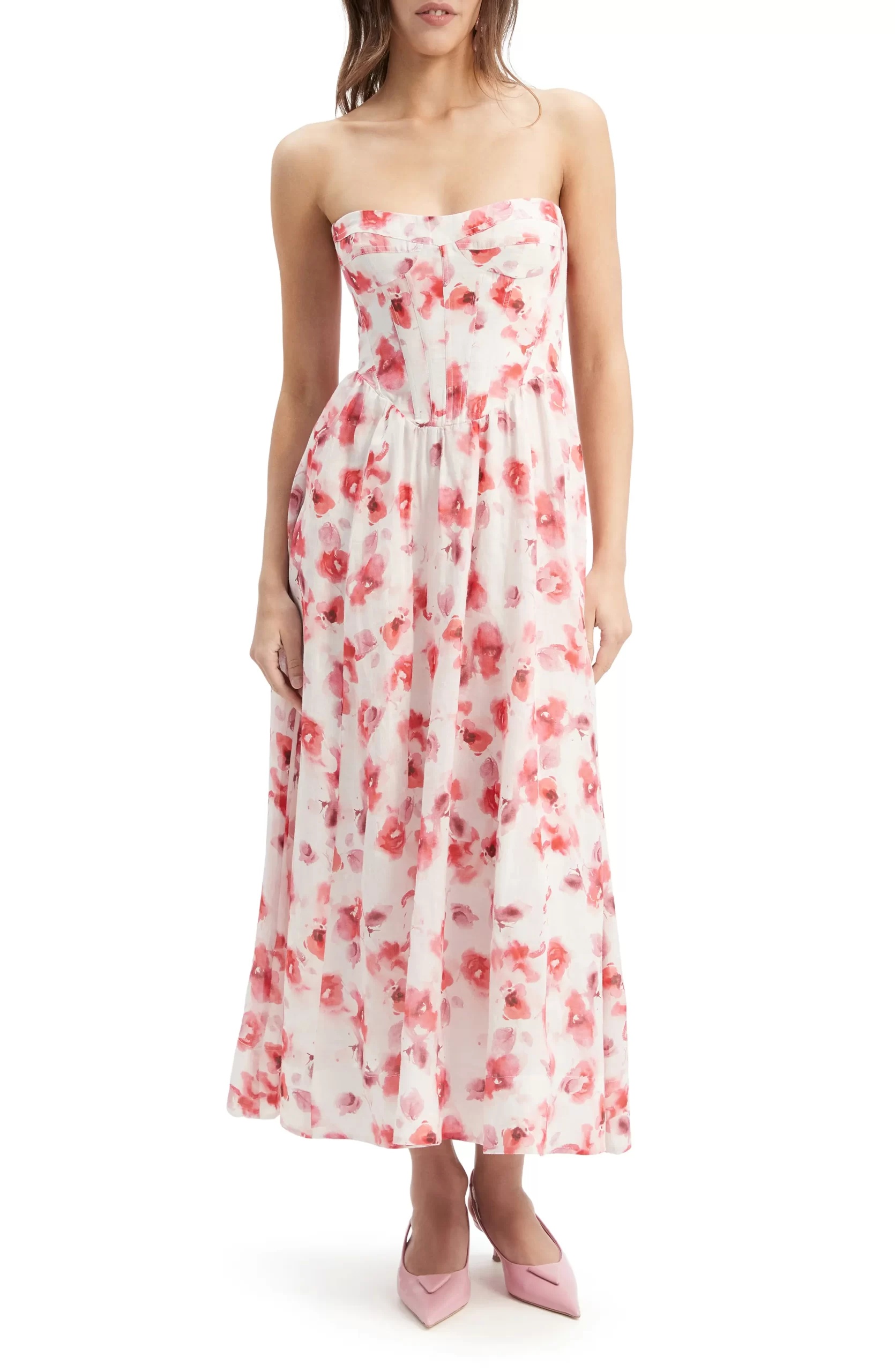 BARDOT Lola Floral Strapless Corset Dress - We Select Dresses