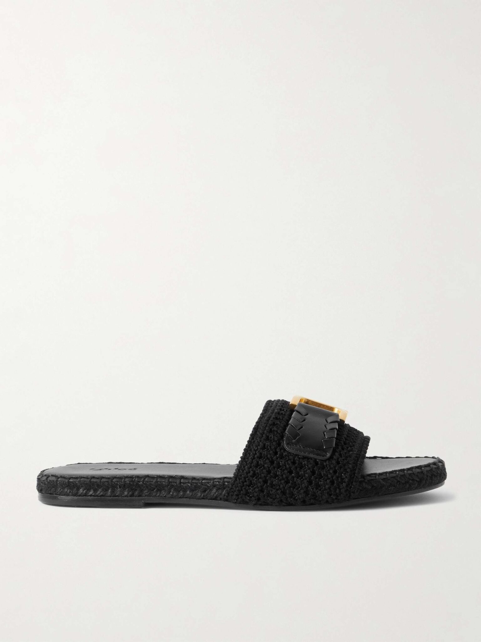 CHLOÉ Marcie Leather-trimmed Crocheted Slides - We Select Dresses