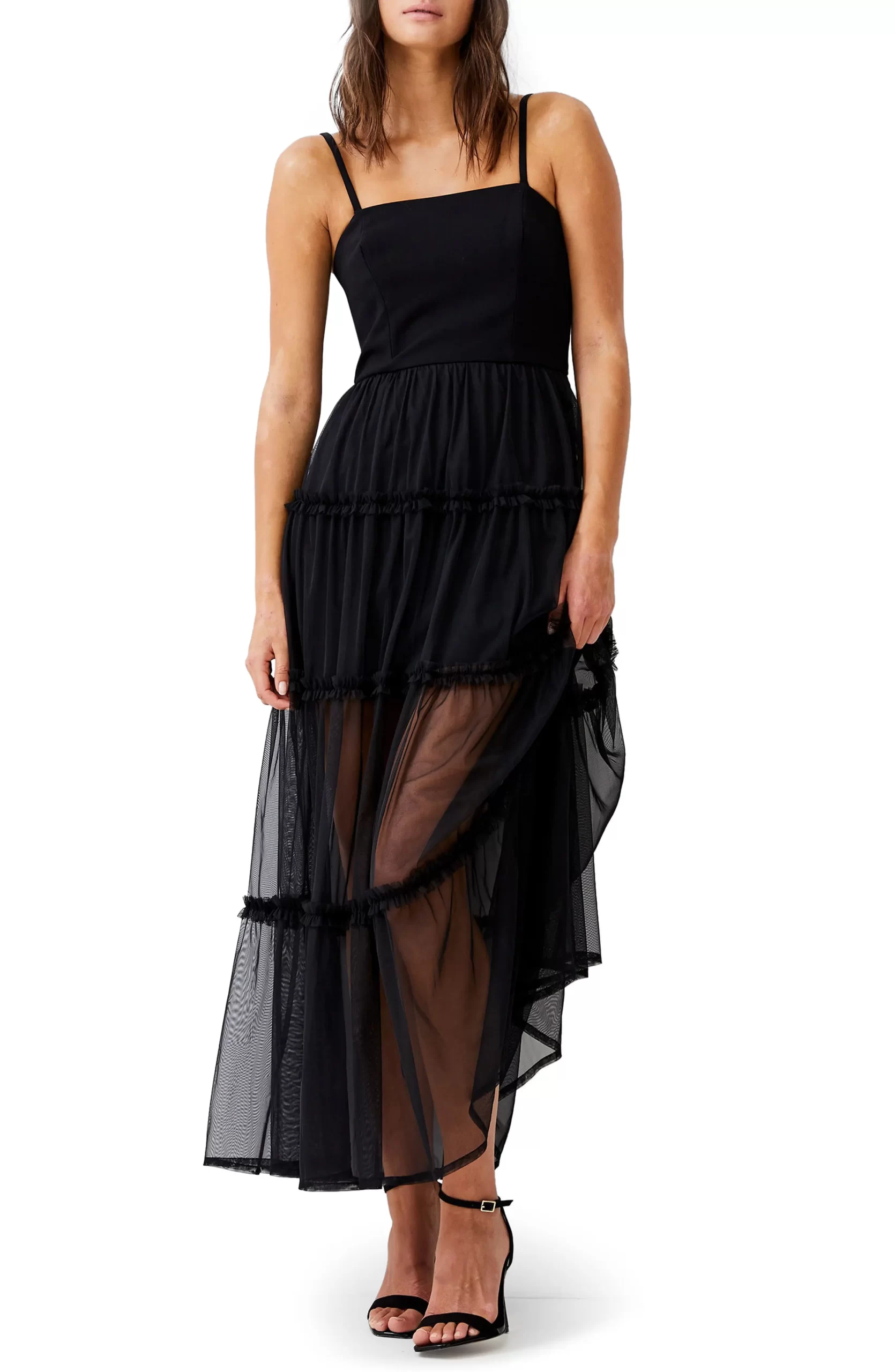 FRENCH CONNECTION Whisper Strappy Tulle Maxi Dress - We Select Dresses