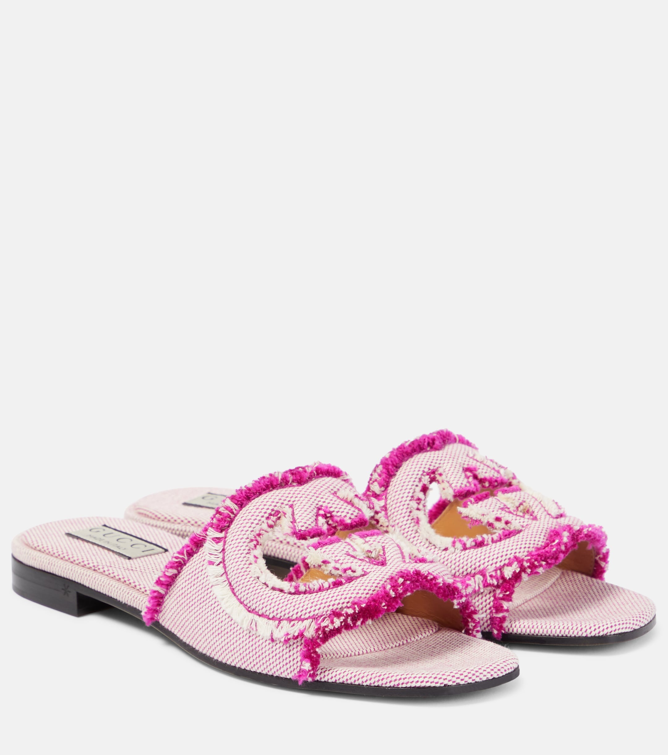 GUCCI Interlocking G Canvas Slides - We Select Dresses