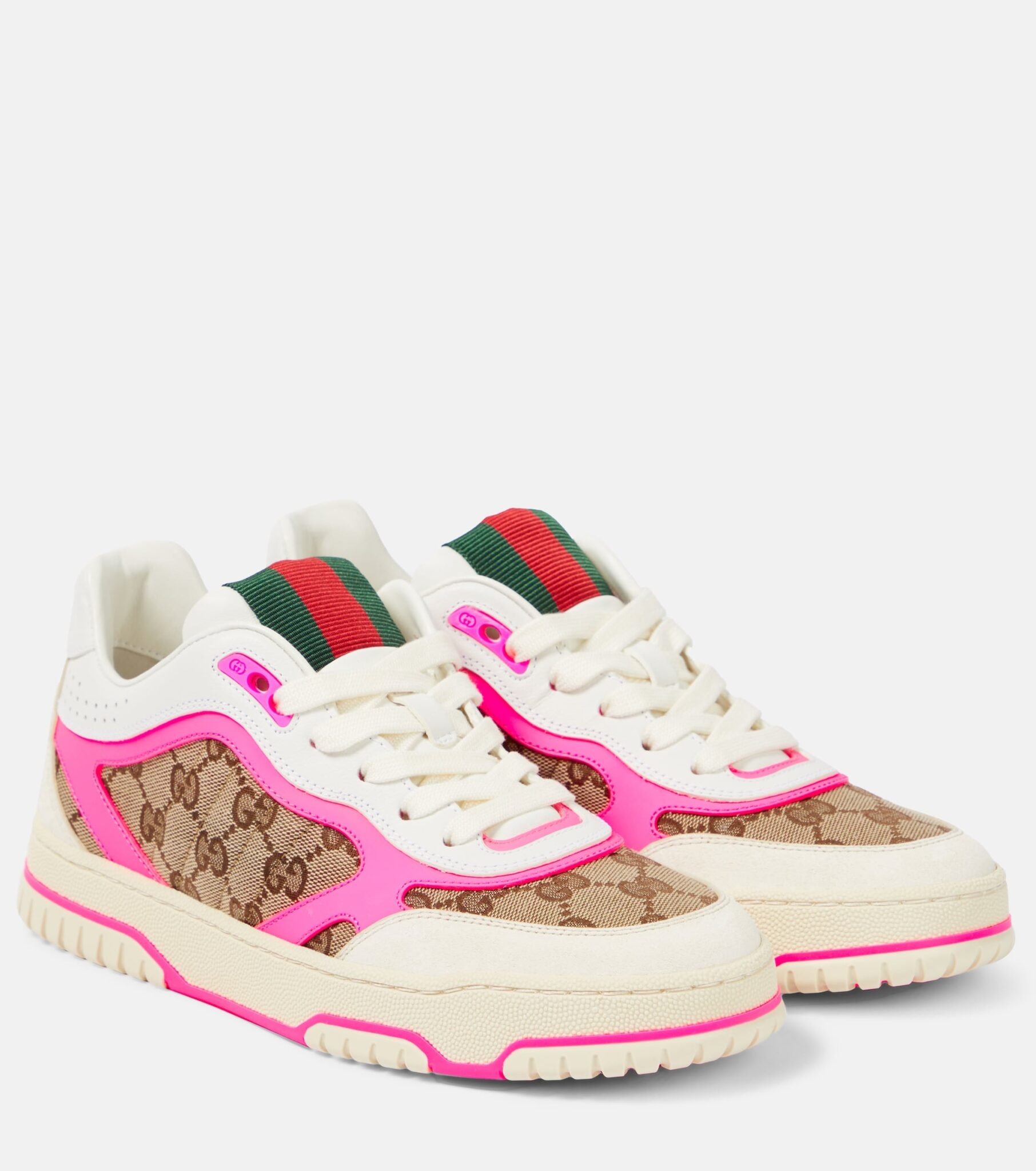 GUCCI Re-web Leather Sneakers - We Select Dresses