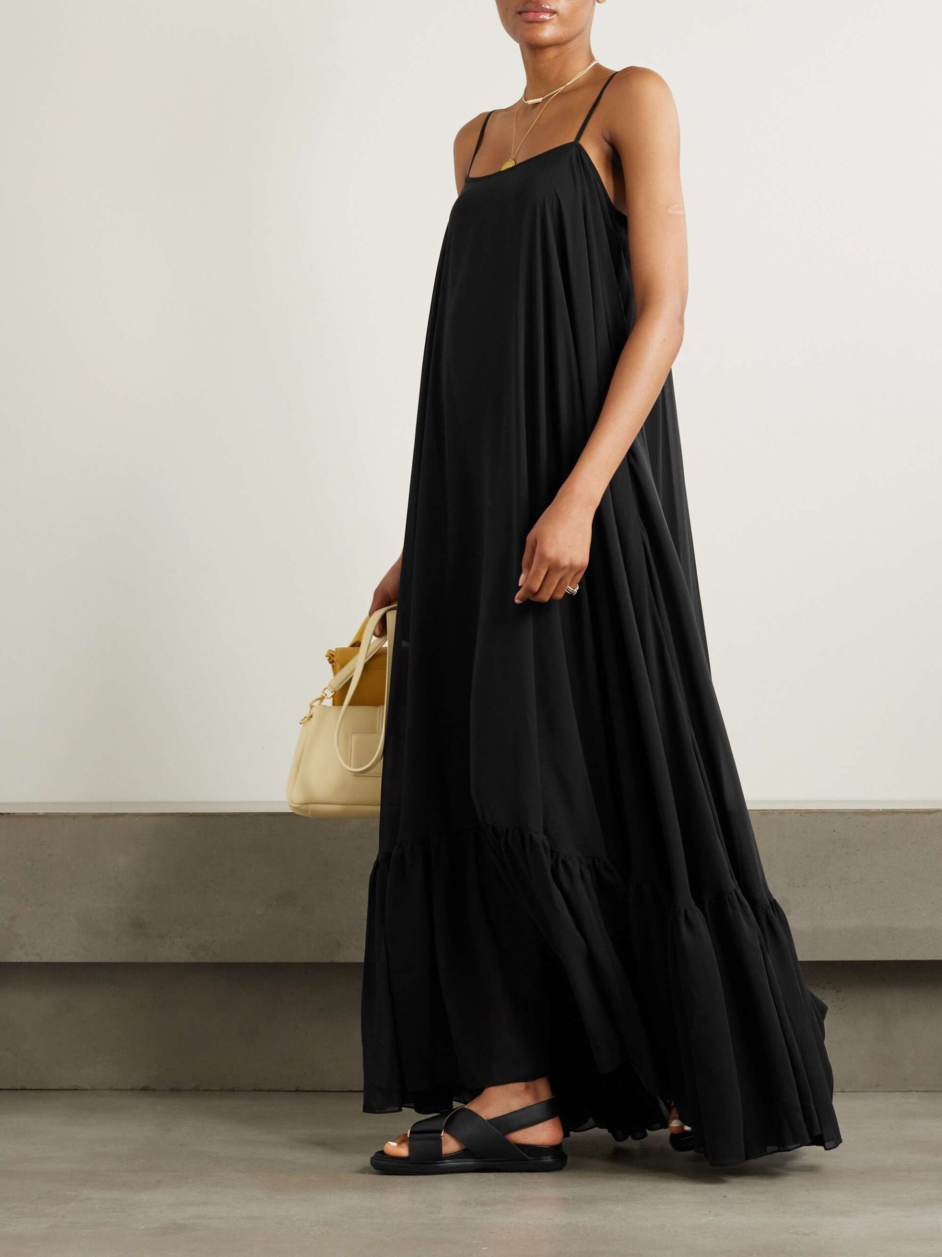 ROTATE BIRGER CHRISTENSEN Tiered Recycled-chiffon Maxi Dress - We ...