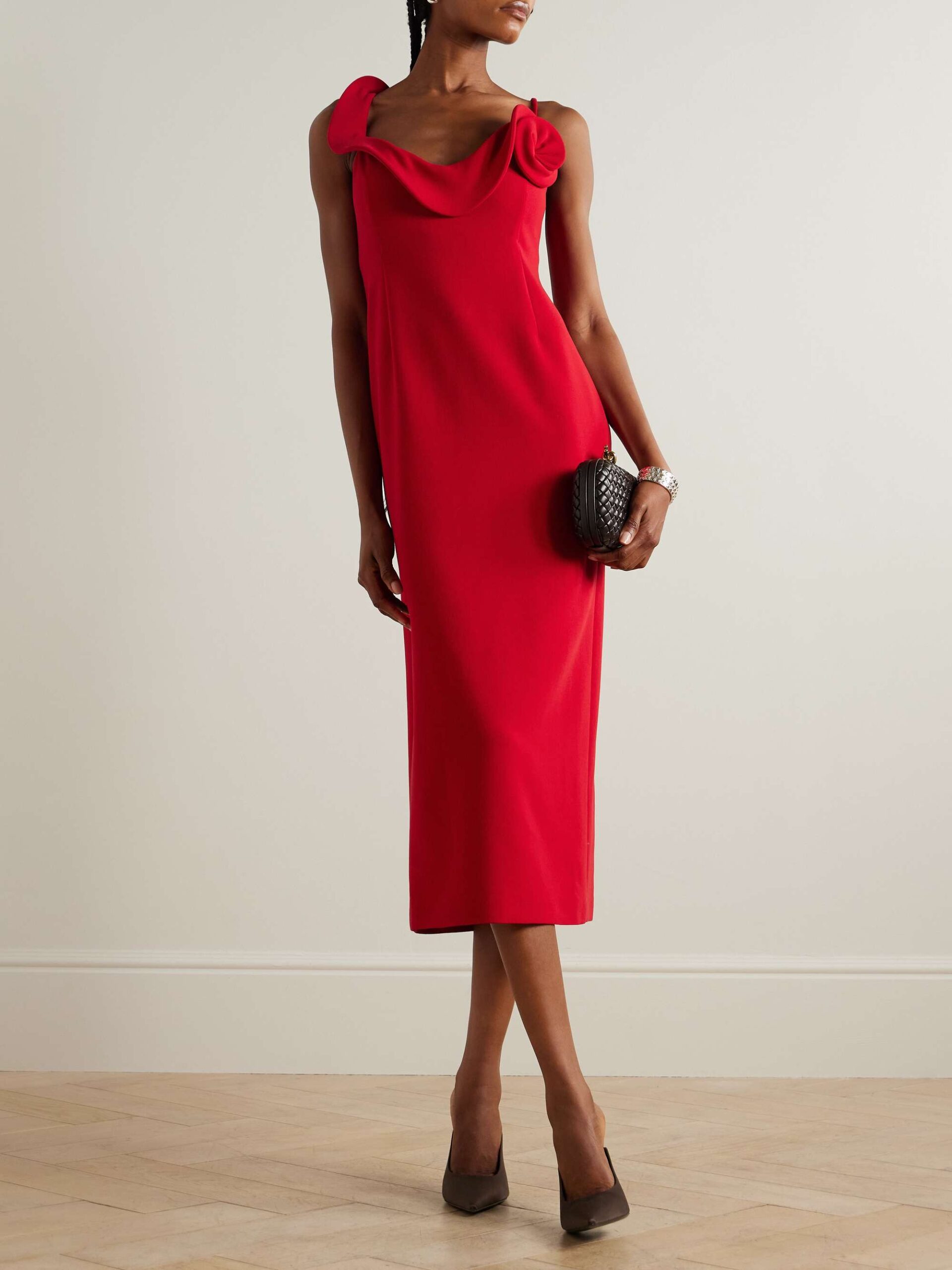 MAGDA BUTRYM Appliqued Stretch-Wool Crepe Midi Dress - We Select Dresses