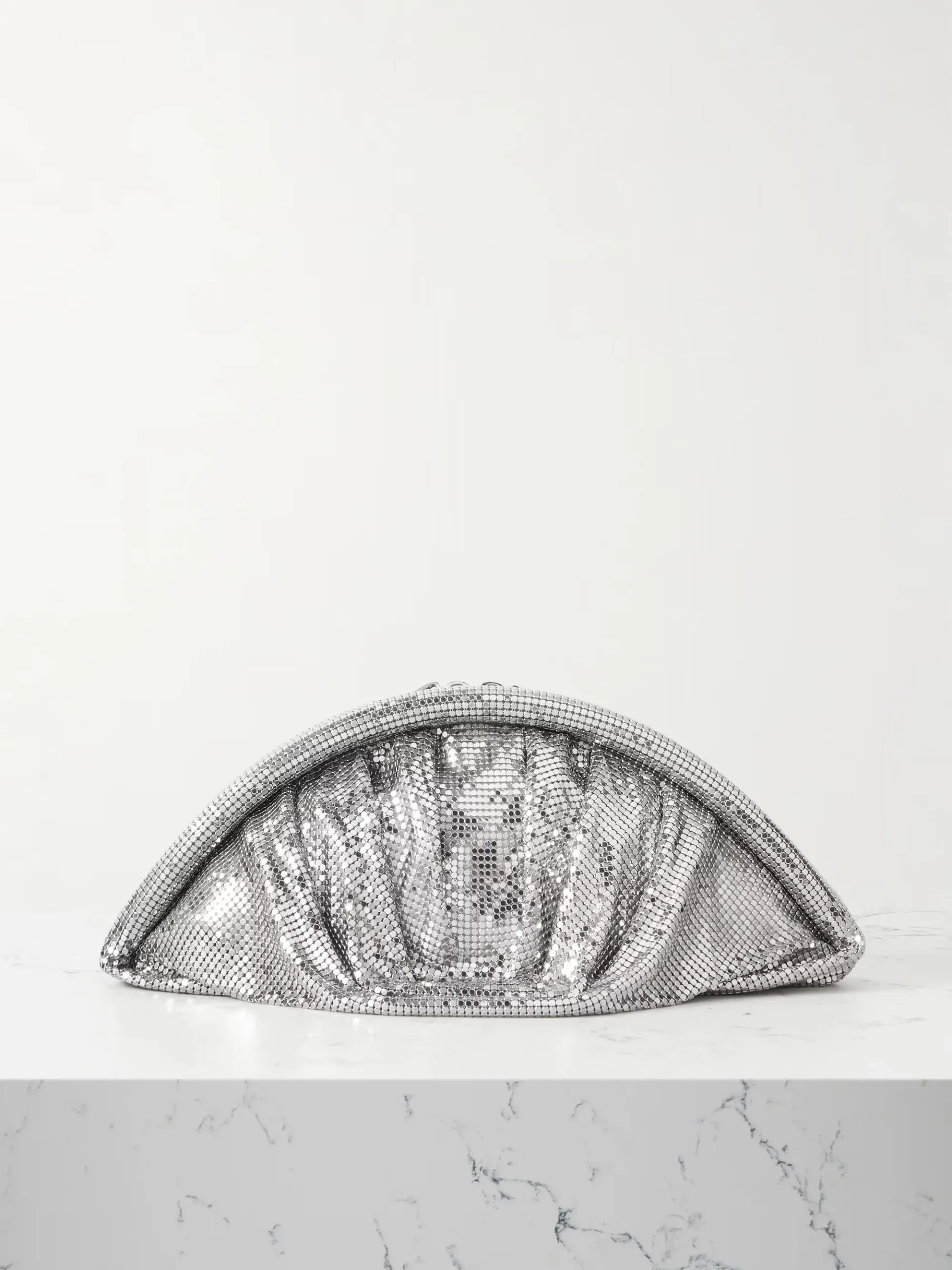 RABANNE Studded Mesh Clutch - We Select Dresses